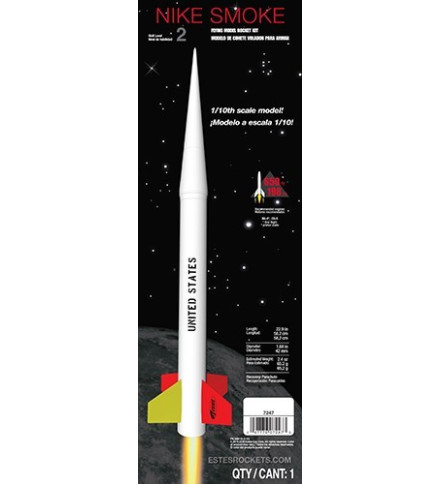 Nike Smoke - 1/10 scale flying model rocket for 18 mm rocket motors